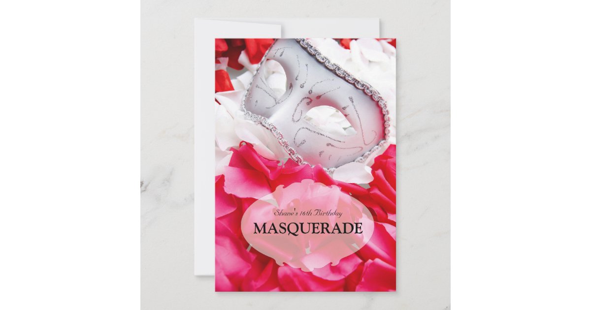 Masquerade Birthday Ball Costume Party Invitation | Zazzle