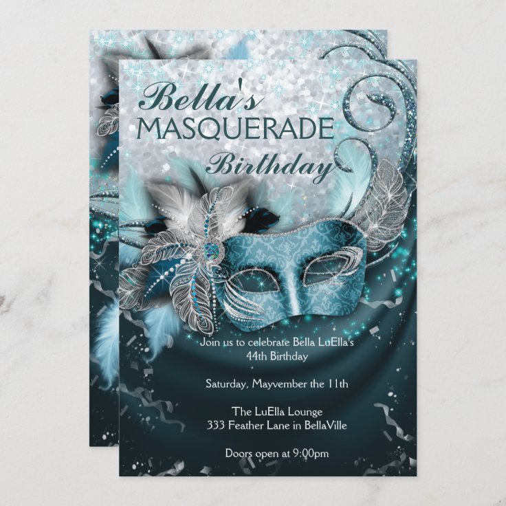 Masquerade Birthday Party Invitations | Zazzle
