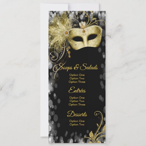 Masquerade Birthday Party Menu Programs | Zazzle