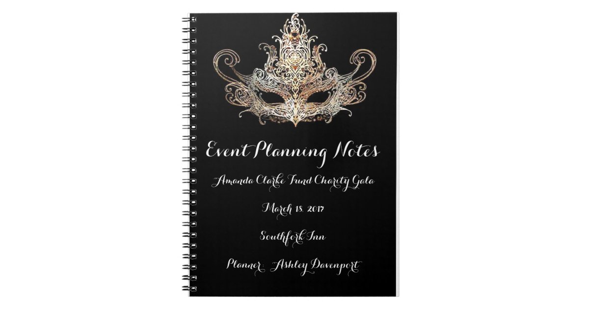 Masquerade Event Planner Notes Notebook | Zazzle