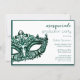 Masquerade Green Mask | Vibrant Emerald Graduation Invitation | Zazzle