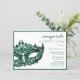 Masquerade Green Mask | Vibrant Emerald Graduation Invitation | Zazzle