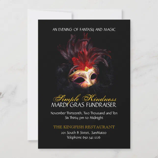 Masquerade Invitation - Custom | Zazzle