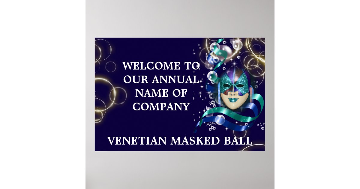 Masquerade mask Venetian masked ball Poster | Zazzle