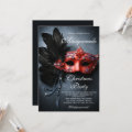 Masquerade Navy Silver Red Moody Christmas Party Invitation | Zazzle