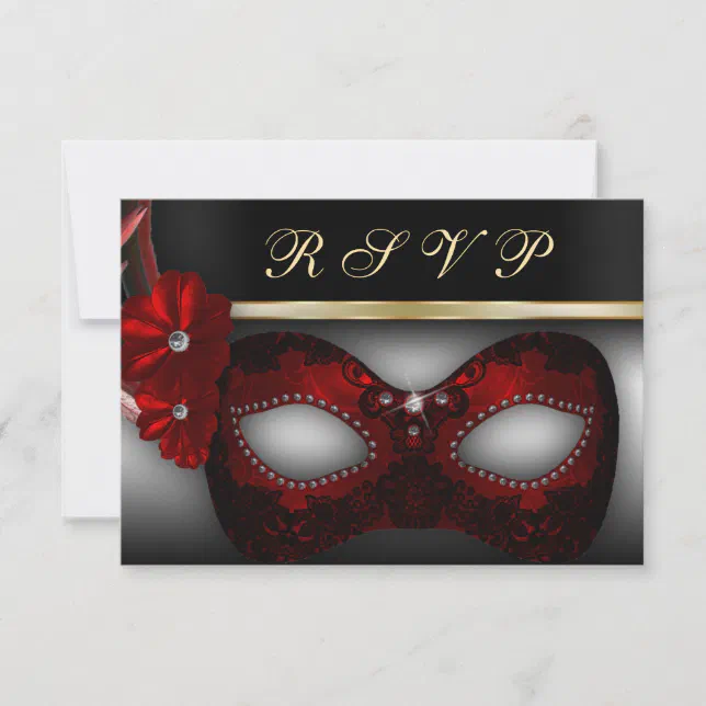 Masquerade Party RSVP Invite | Zazzle