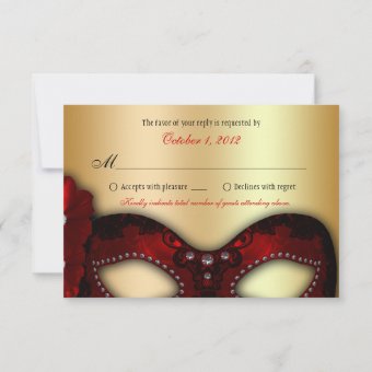 Masquerade Party RSVP Invite | Zazzle