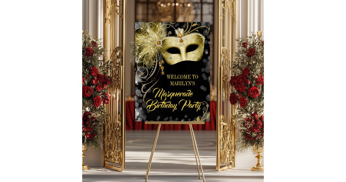 Masquerade Party Welcome Sign | Zazzle