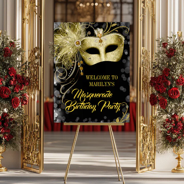 Masquerade Party Welcome Sign | Zazzle