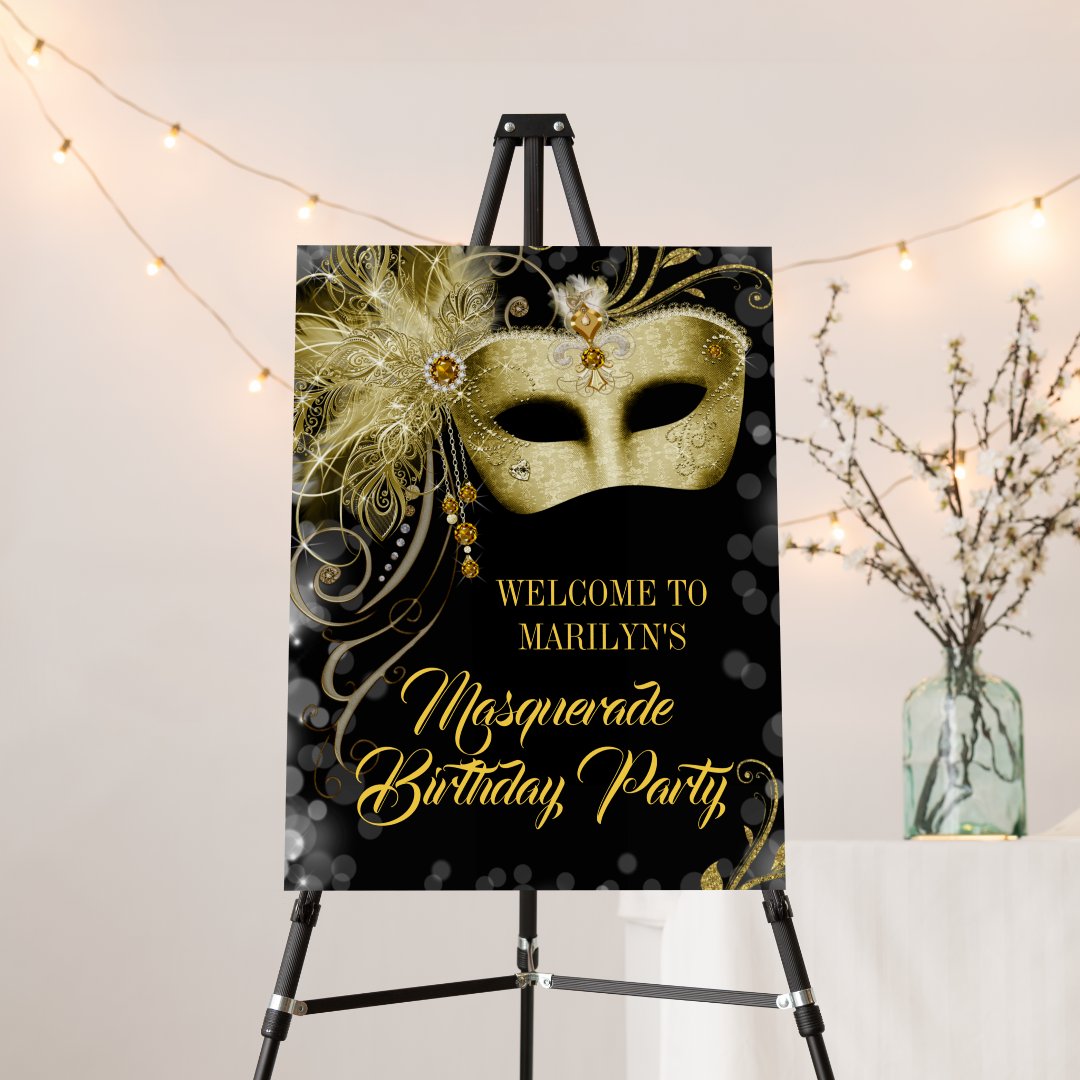 Masquerade Party Welcome Sign | Zazzle