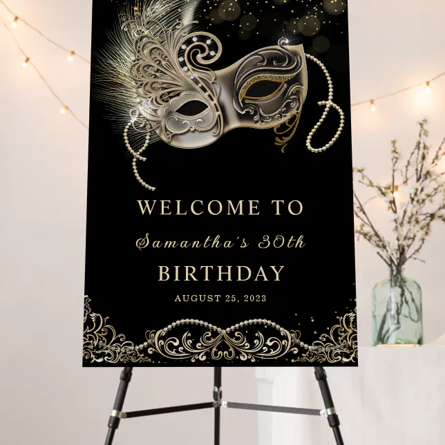 Masquerade Party Welcome Sign Foam Board | Zazzle