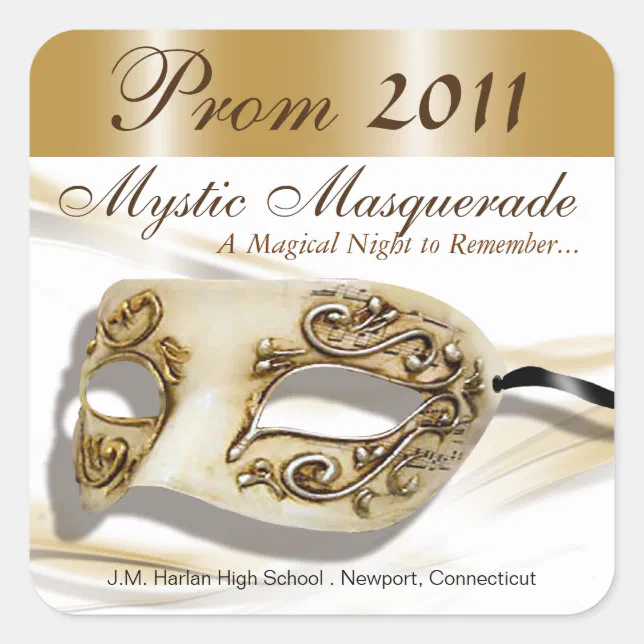 Masquerade Prom 2011 Party Sticker | Zazzle