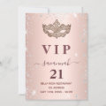 Masquerade rose gold silver glitter vip invitation | Zazzle