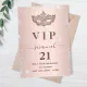 Masquerade rose gold silver glitter vip invitation | Zazzle