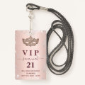 Masquerade rose gold silver glitter vip invitation badge | Zazzle