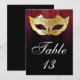 Masquerade Table Number Card | Zazzle