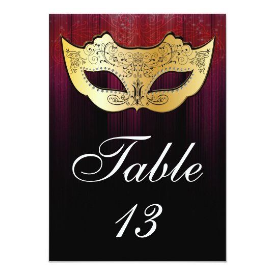Masquerade Table Number Card | Zazzle.com