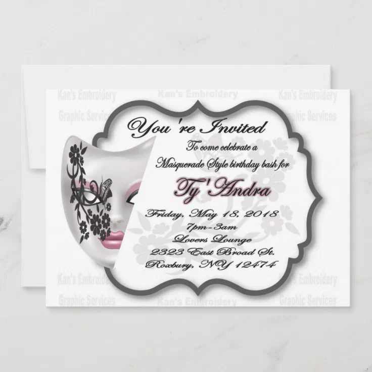 Masquerade themed Party Invitations | Zazzle