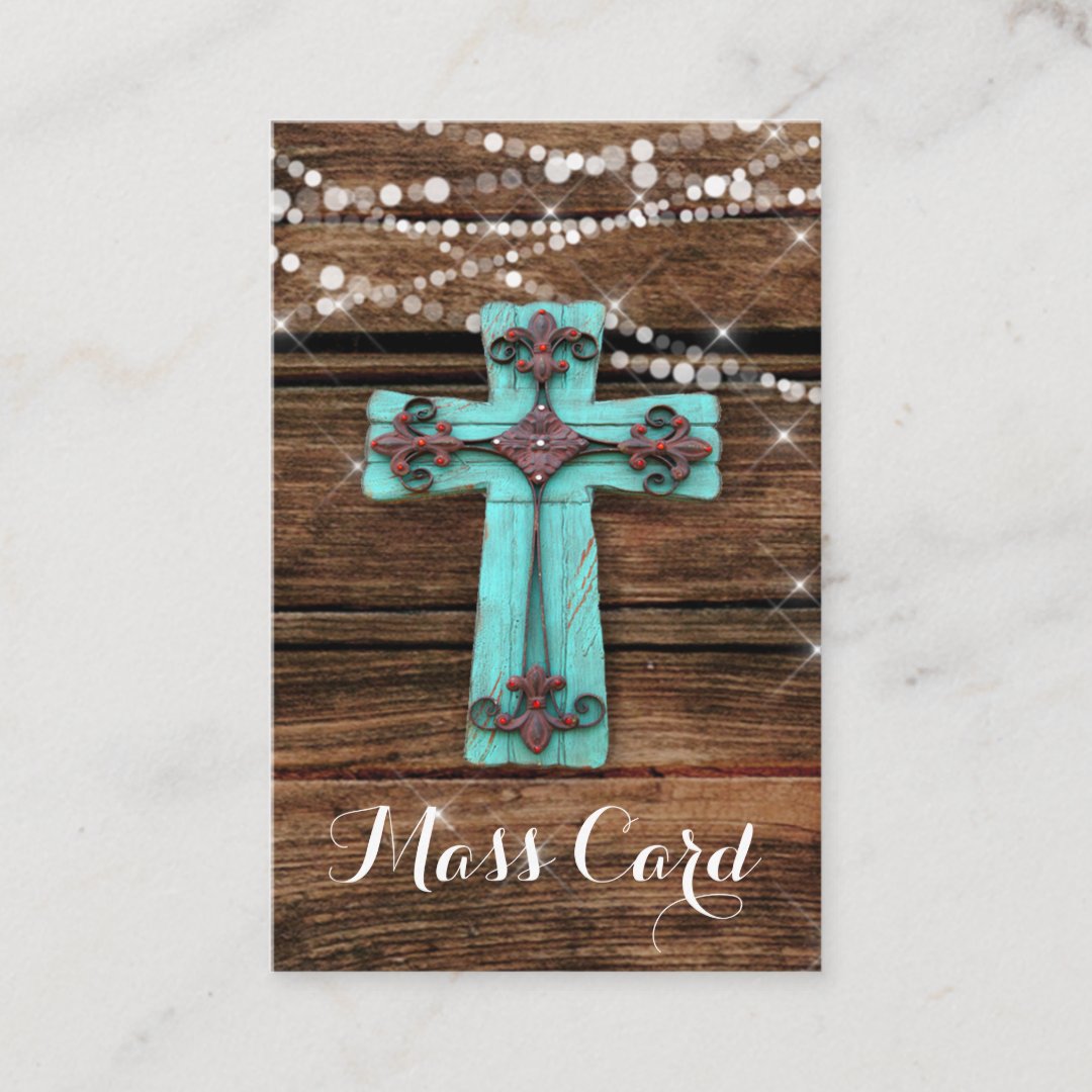 Mass Card Cross Distressed Wood Business Card | Zazzle