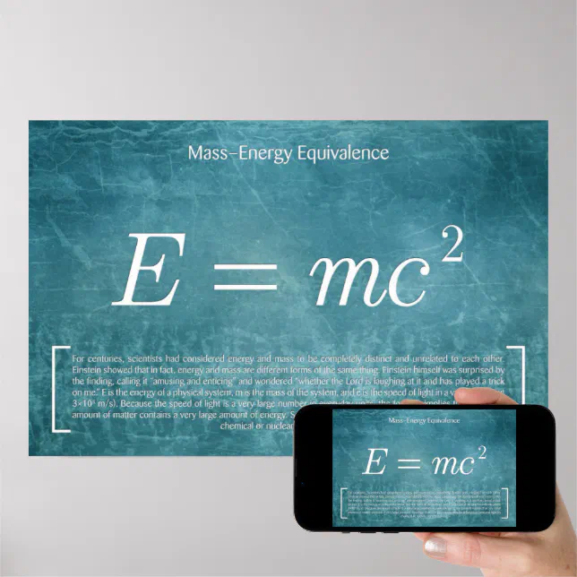 Mass–Energy - Math Poster | Zazzle