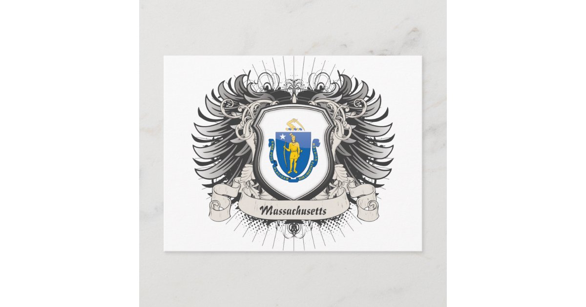 Massachusetts Crest Postcard | Zazzle
