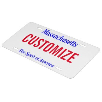 Massachusetts Custom License Plate | Zazzle