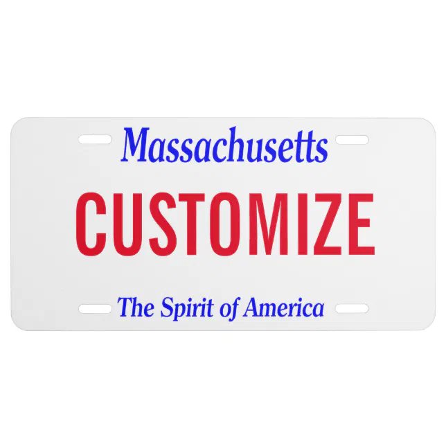 Massachusetts Custom License Plate | Zazzle