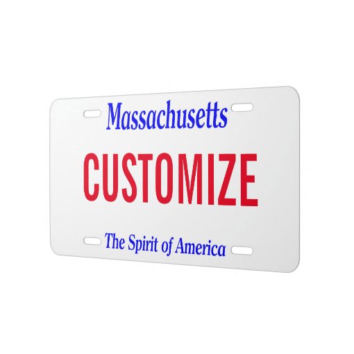 Massachusetts Custom License Plate | Zazzle