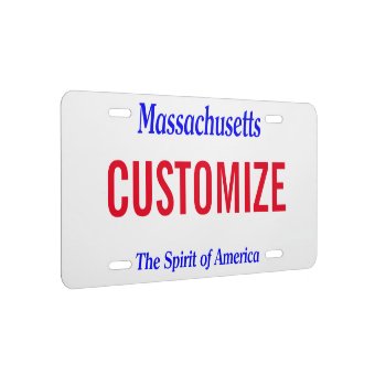 Massachusetts Custom License Plate | Zazzle