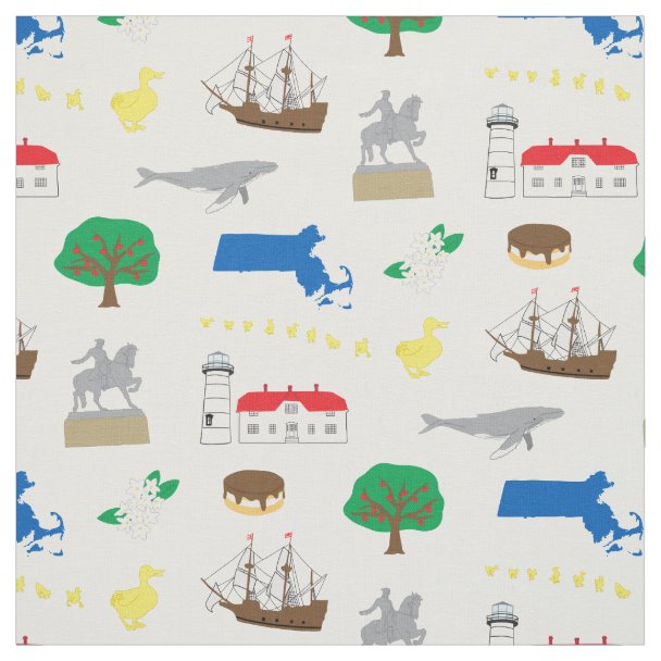 Commonwealth of Massachusetts Tartan Fabric | Zazzle