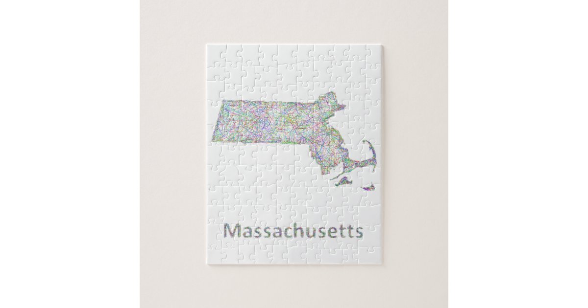 Massachusetts map jigsaw puzzle | Zazzle