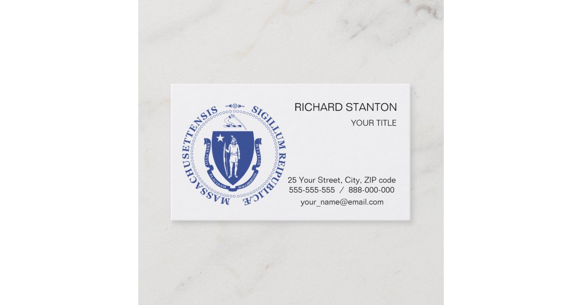 Massachusetts sign business card | Zazzle