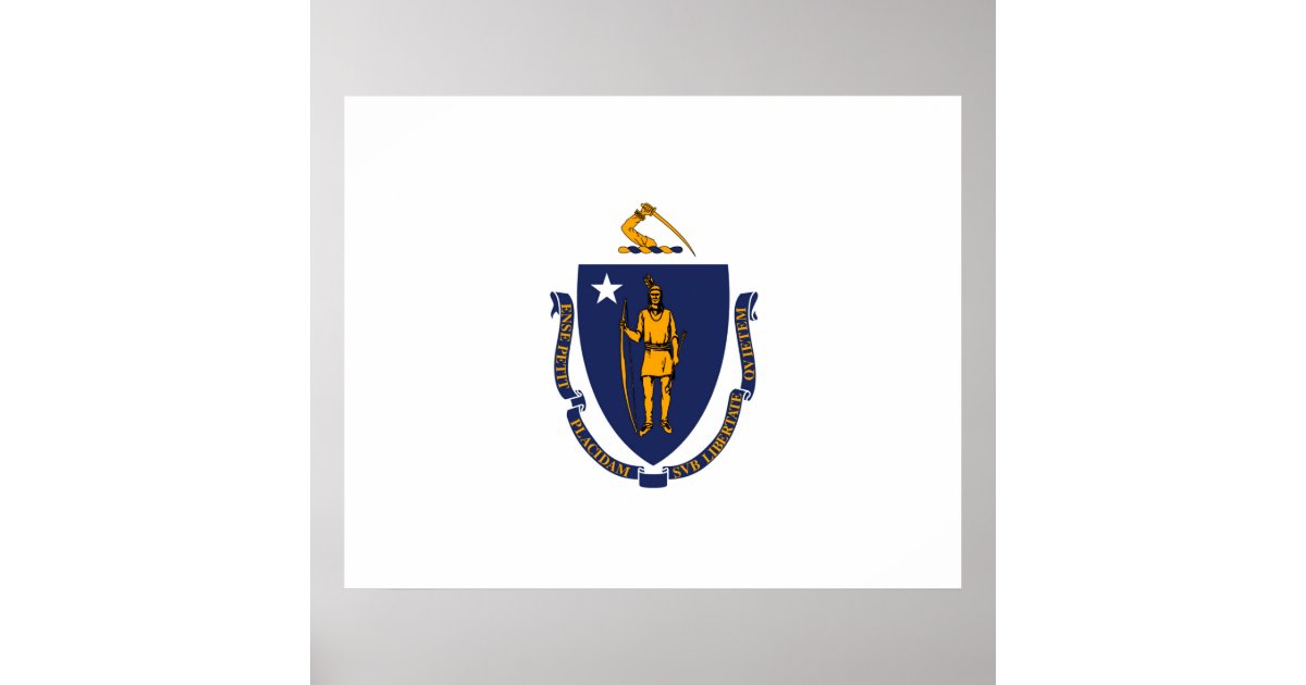 Massachusetts State Flag Design Poster | Zazzle