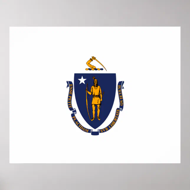Massachusetts State Flag Design Poster | Zazzle