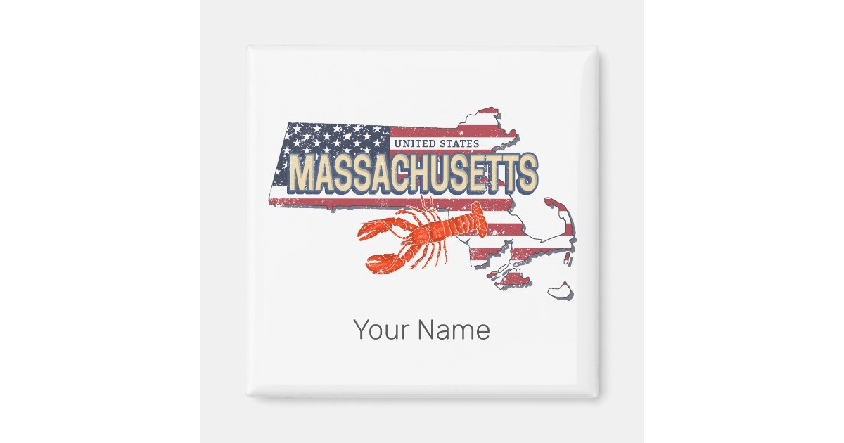 Massachusetts United States Retro Map Vintage USA Magnet | Zazzle