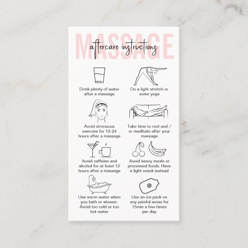 Massage Care Instructions Feminine Pink Masseuse Business Card Zazzle