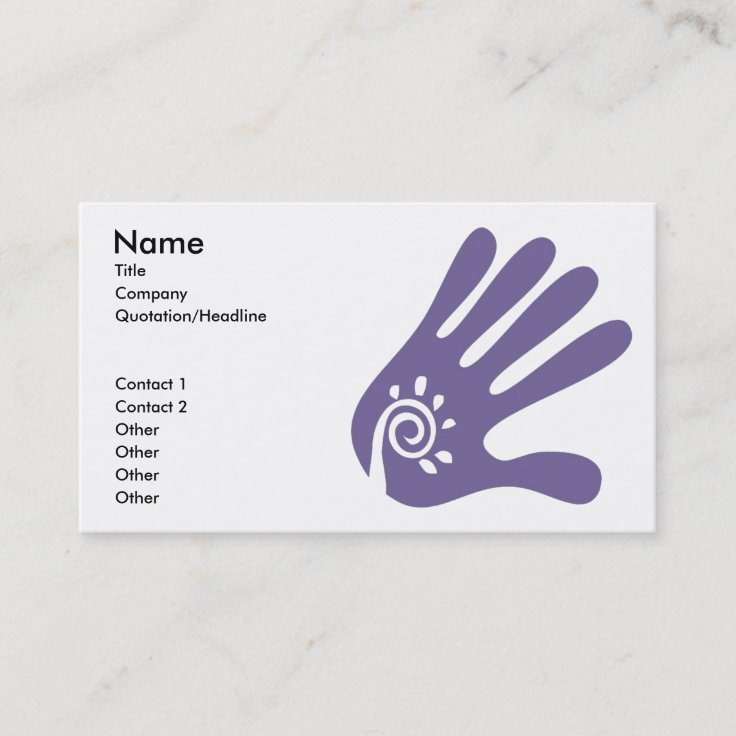 Massage Hand Business Card template | Zazzle