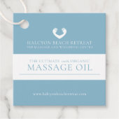 Massage oil beauty product blue barcode label tag | Zazzle
