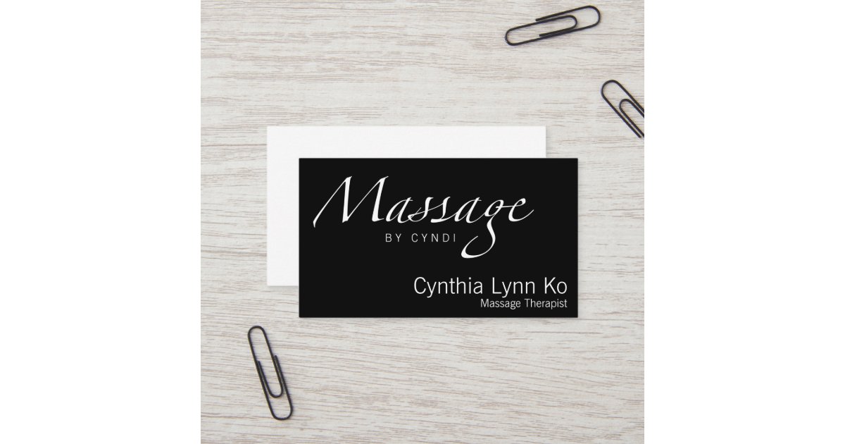Massage Text Business Card | Zazzle
