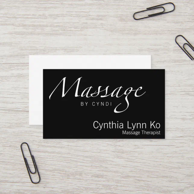 Massage Text Business Card | Zazzle