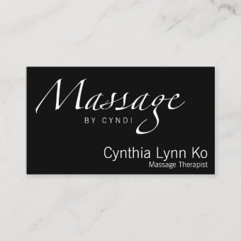 Massage Text Business Card | Zazzle