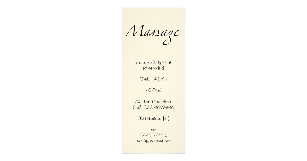 Massage Text Invitation | Zazzle.com
