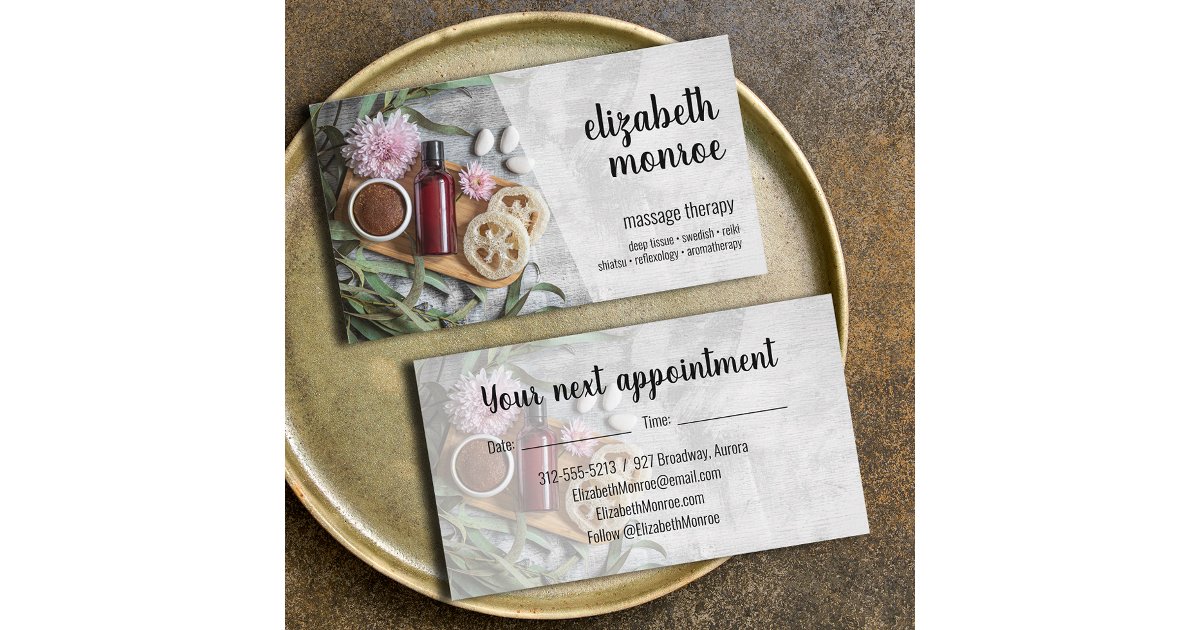 Massage Therapist Appointment Card | Zazzle