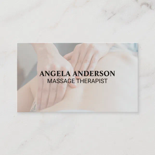 Massage Therapist | Back Massage Business Card | Zazzle