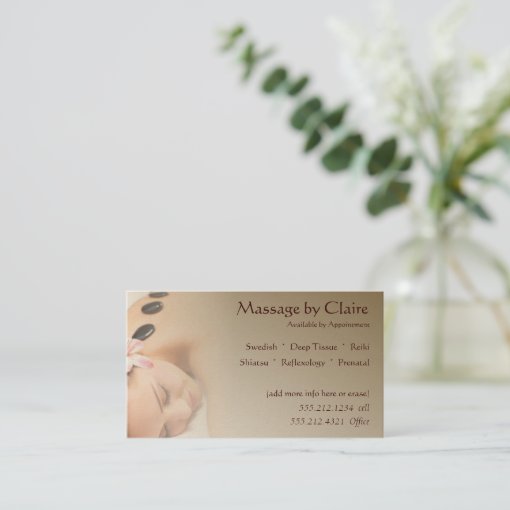 Massage Therapist Business Card | Zazzle