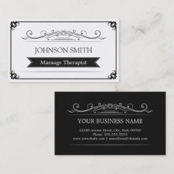 Massage Therapist - Classy Vintage Frame Business Card | Zazzle
