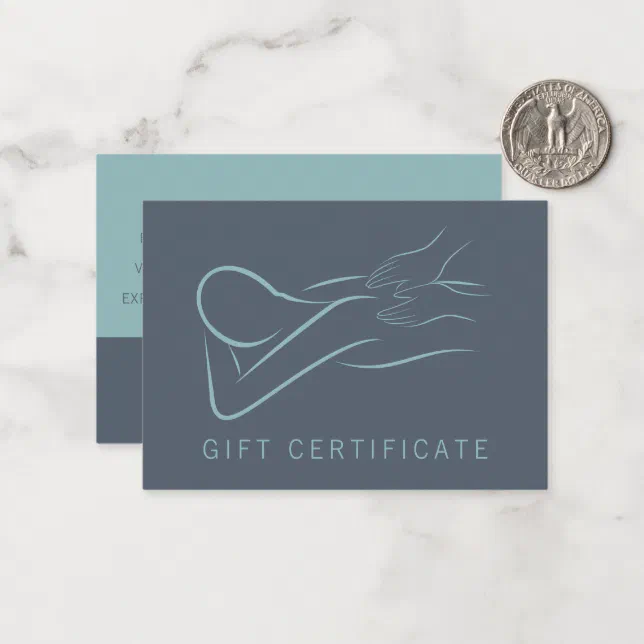 Massage Therapist Gift Certificate with Envelope Note Card | Zazzle