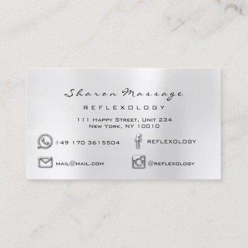 Massage Therapy Reflexology Therapist Silver Spark Business Card | Zazzle