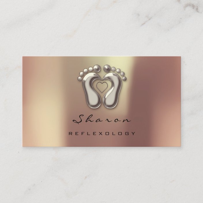 Massage Therapy Reflexology Therapy Copper Ivory Business Card | Zazzle