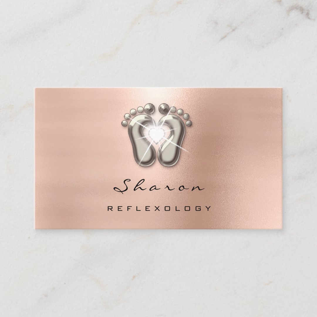 Massage Therapy Reflexology Therapy Gold Beige Business Card | Zazzle